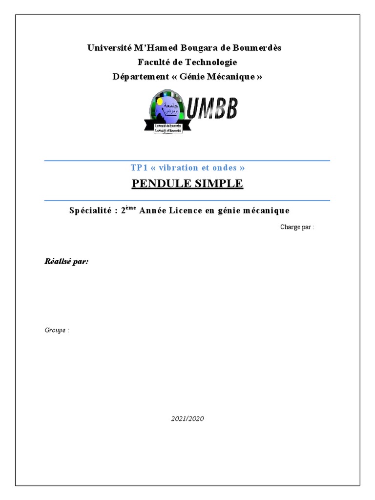 Compte Rendu TP2 Pendule Simple-Converti | PDF | Pendule (physique) | Fréquence