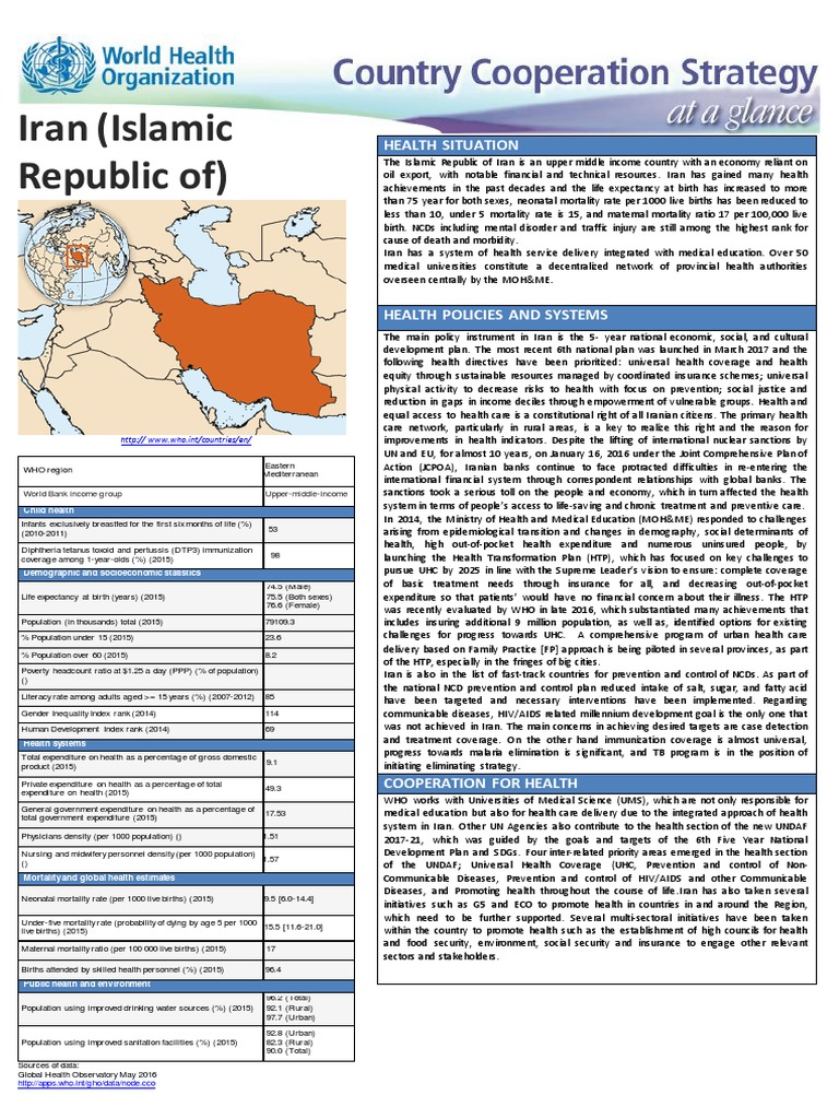 Iran (Islamic Republic Of) : Health Situation | PDF | Preventive ...