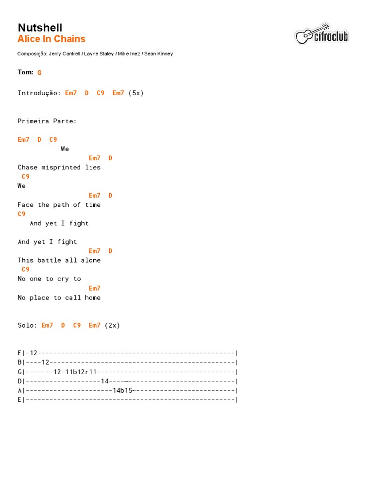 Cifra Club - Alice in Chains - Nutshell | PDF | Songs Written | Musical ...