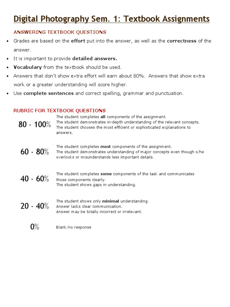 Digital Photography Sem. 1: Textbook Assignments | PDF | Macro ...