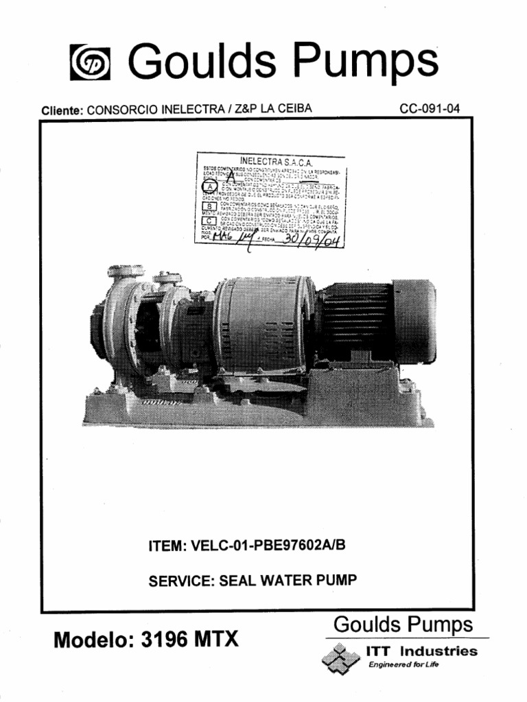 Inf. Bombas de Agua de Sello - Gould | PDF