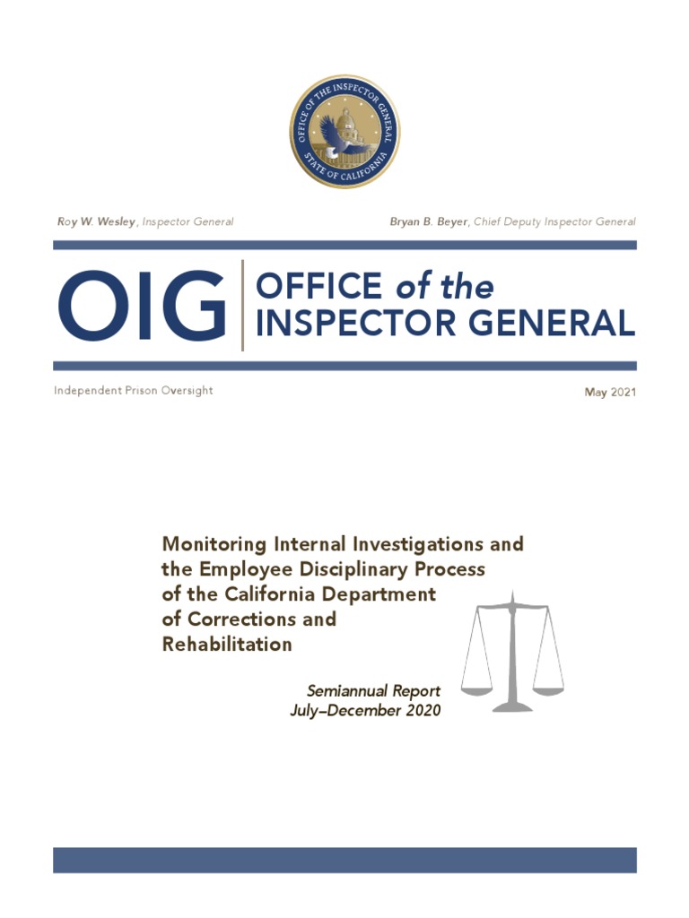 CDCR Discipline Monitoring Report July - December 2020 | PDF ...
