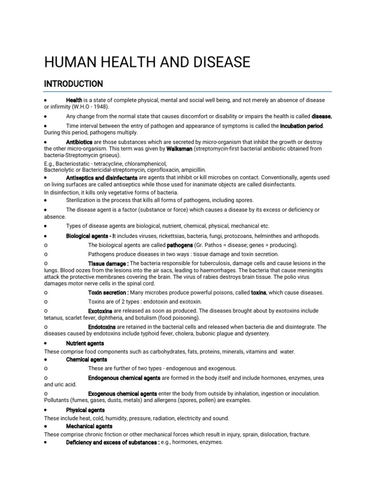 Human Health and Disease | PDF | Wellness | Medical
