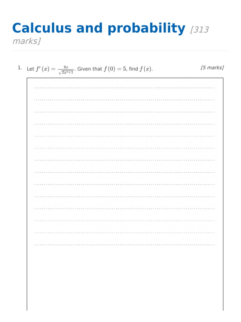 Calculus and Probability | Download Free PDF | Velocity | Derivative