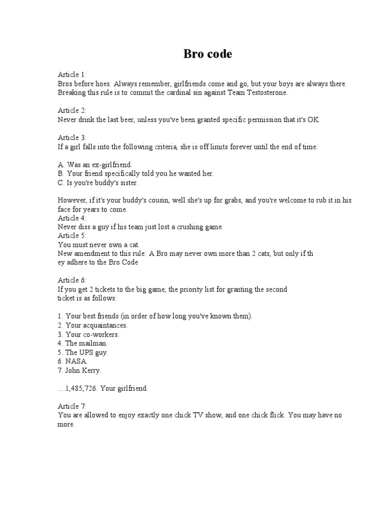 Bro Code | PDF