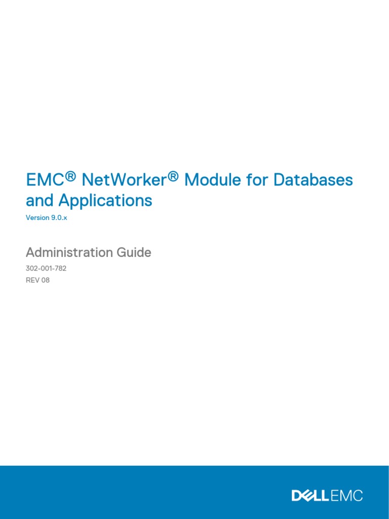 Networker 9.x - NMDA Administration Guide | PDF | Backup | My Sql