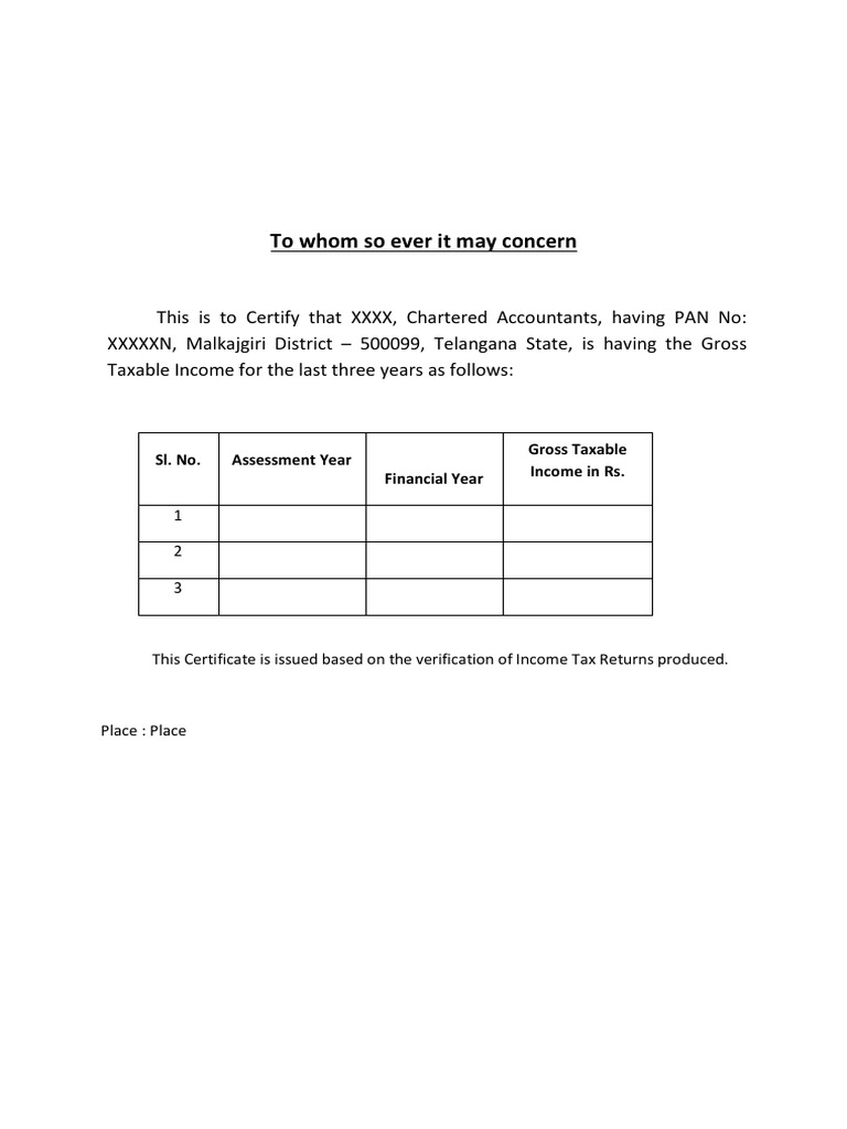 Turnover Certificate Format | PDF | Law