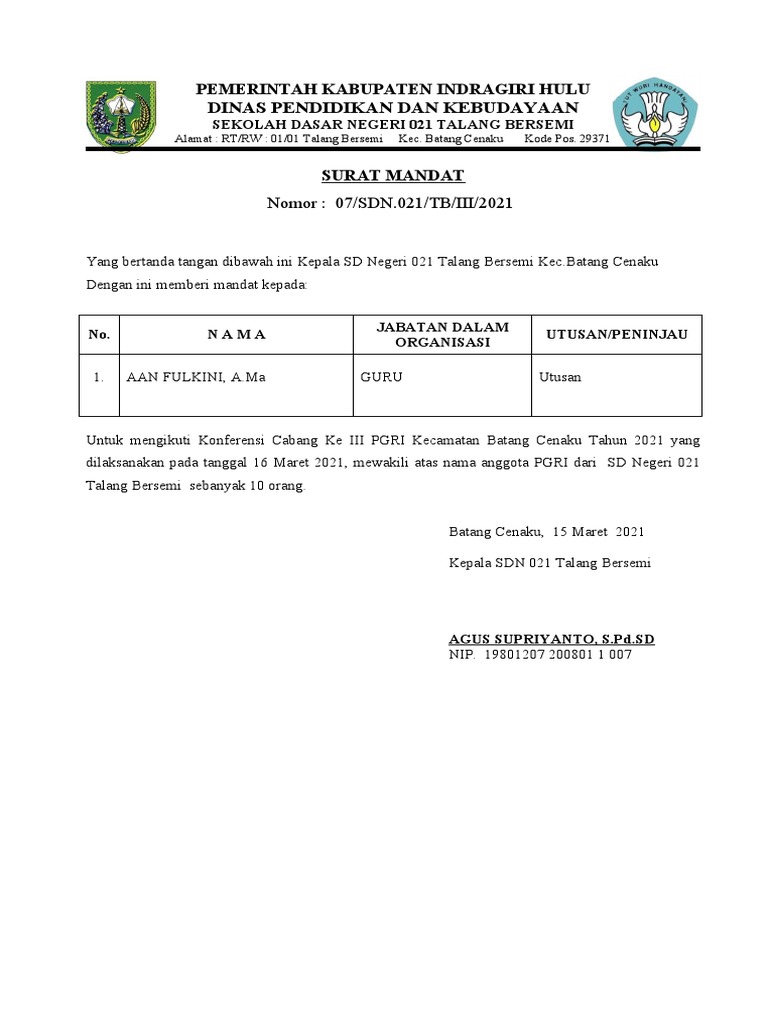 Surat Mandat Konferensi | PDF