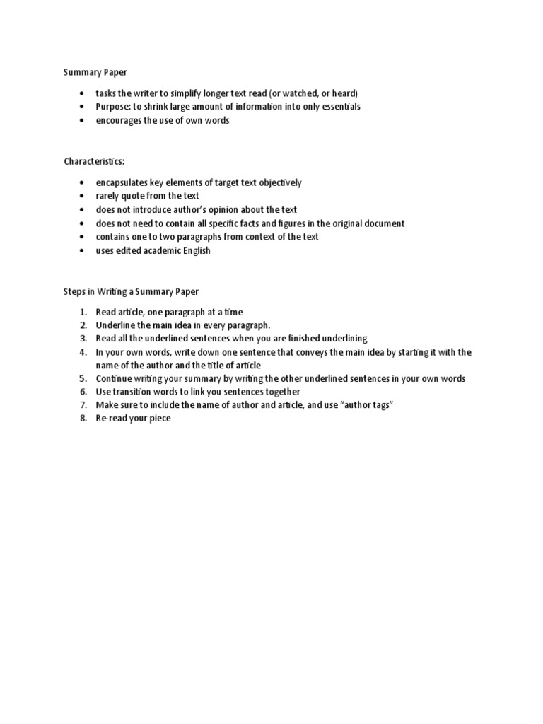 Summary Paper | PDF