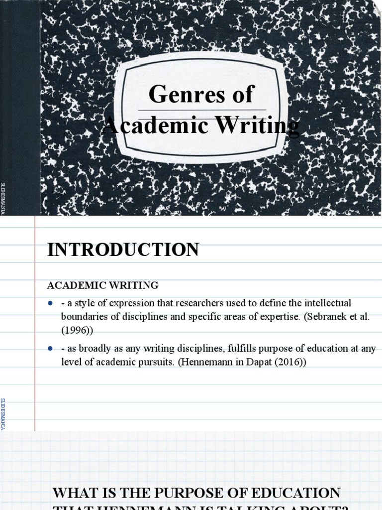 Common Genres of Academic Writing | PDF | Writers | Thesis