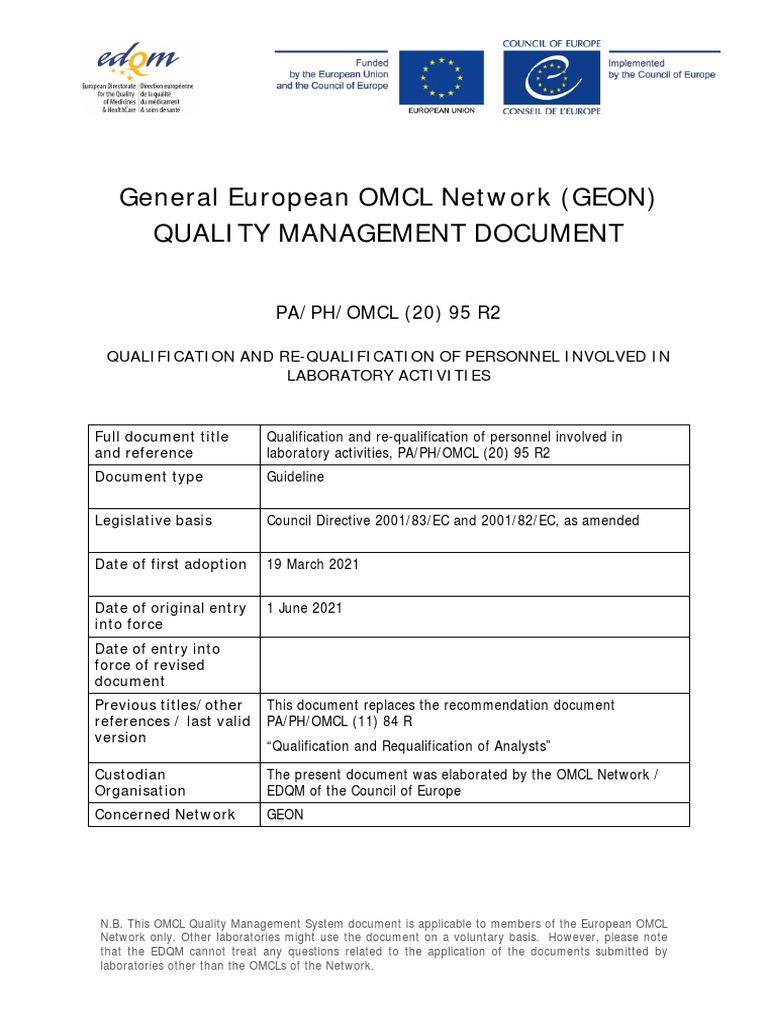 Qualification of Personnel Involved Laboratory Activities | PDF ...