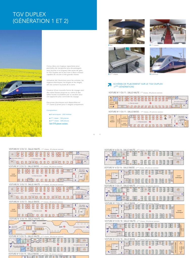 Seat Map TGV Duplex TGD Generation 1 2 | Download Free PDF | Transport ...