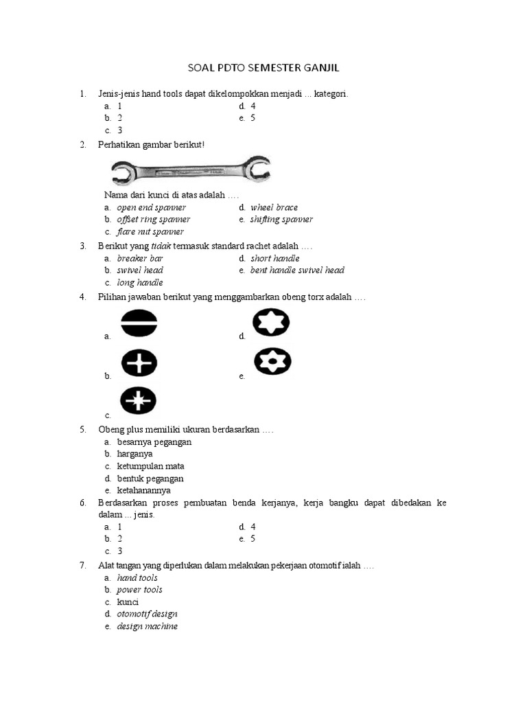 Soal Pdto Semester Ganjil | PDF