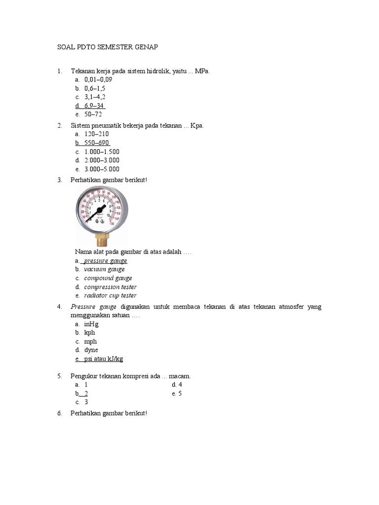 Soal Pdto Semester Genap | PDF