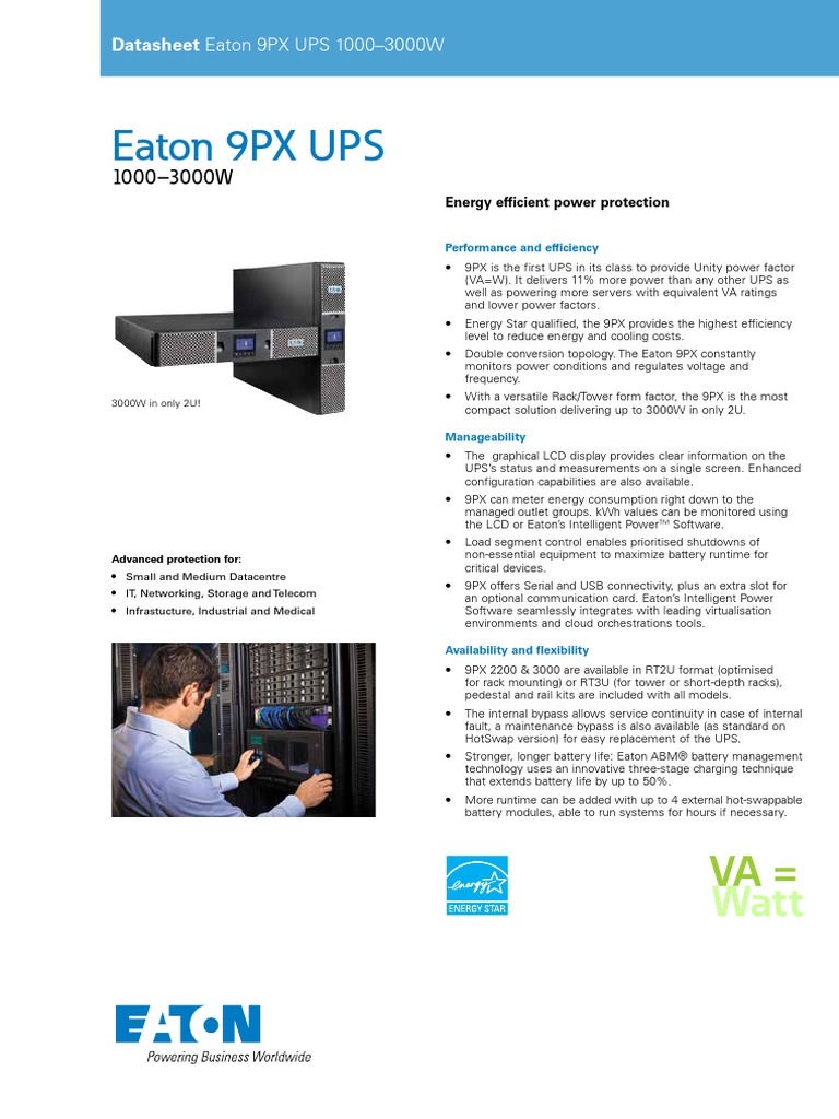 9PX 1-3kVA UPS Datasheet | PDF | Electrical Engineering | Computer Engineering
