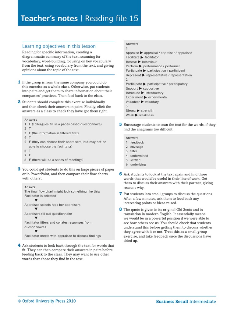 Teacher's Notes - Reading File 15: Learning Objectives in This Lesson ...