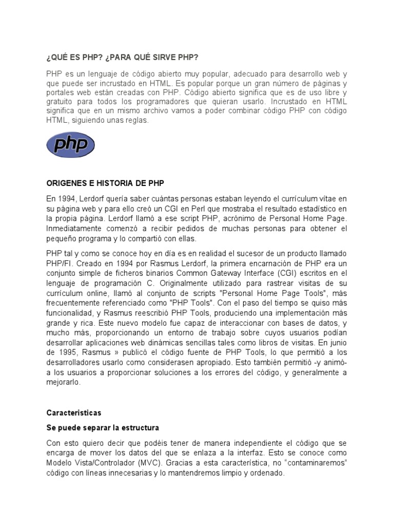 Qué Es PHP | PDF | Página web | Php