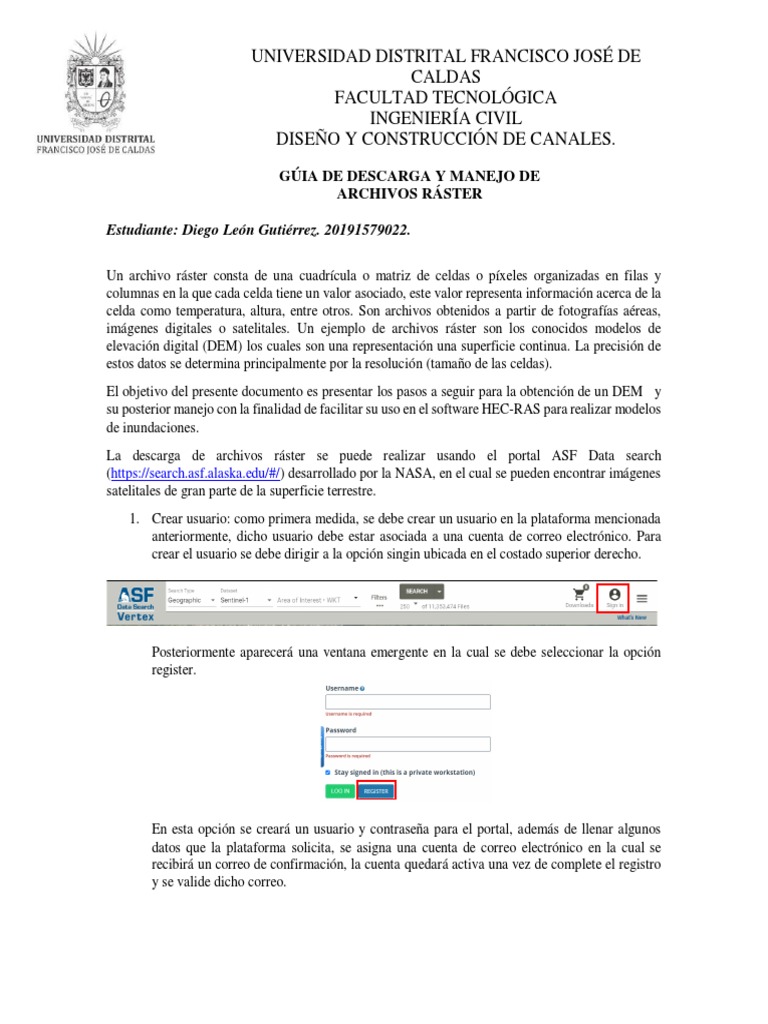 Gúia de Descarga y Manejo de Archivos Raster | PDF | Ventana ...
