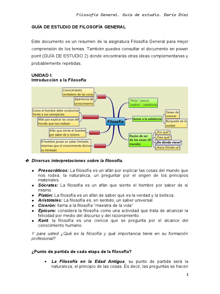 Guía de Estudio de Filosofía General | PDF | Platón | René Descartes