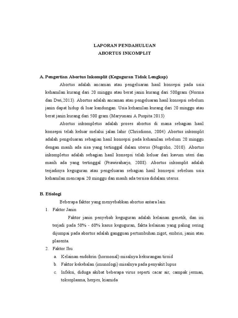 Abortus Inkomplit: Pengertian dan Penyebab | PDF | Sains & Matematika