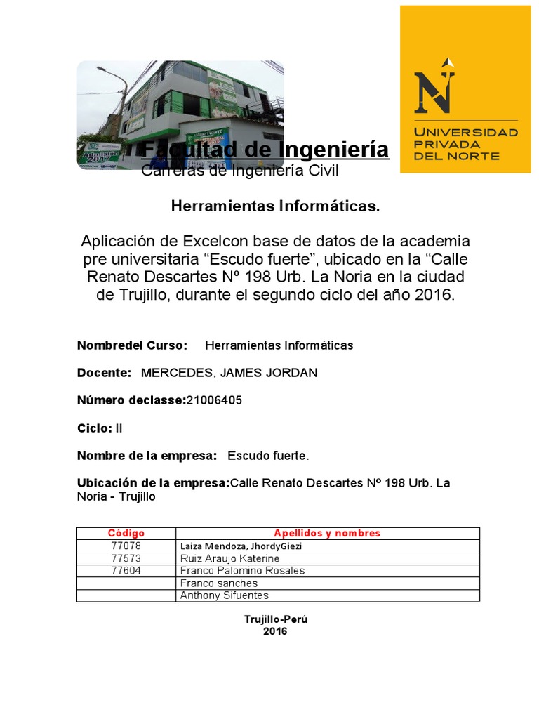 Informe T3 Herramientas Informaticas | PDF | Hoja de cálculo | Matriz (Matemáticas)