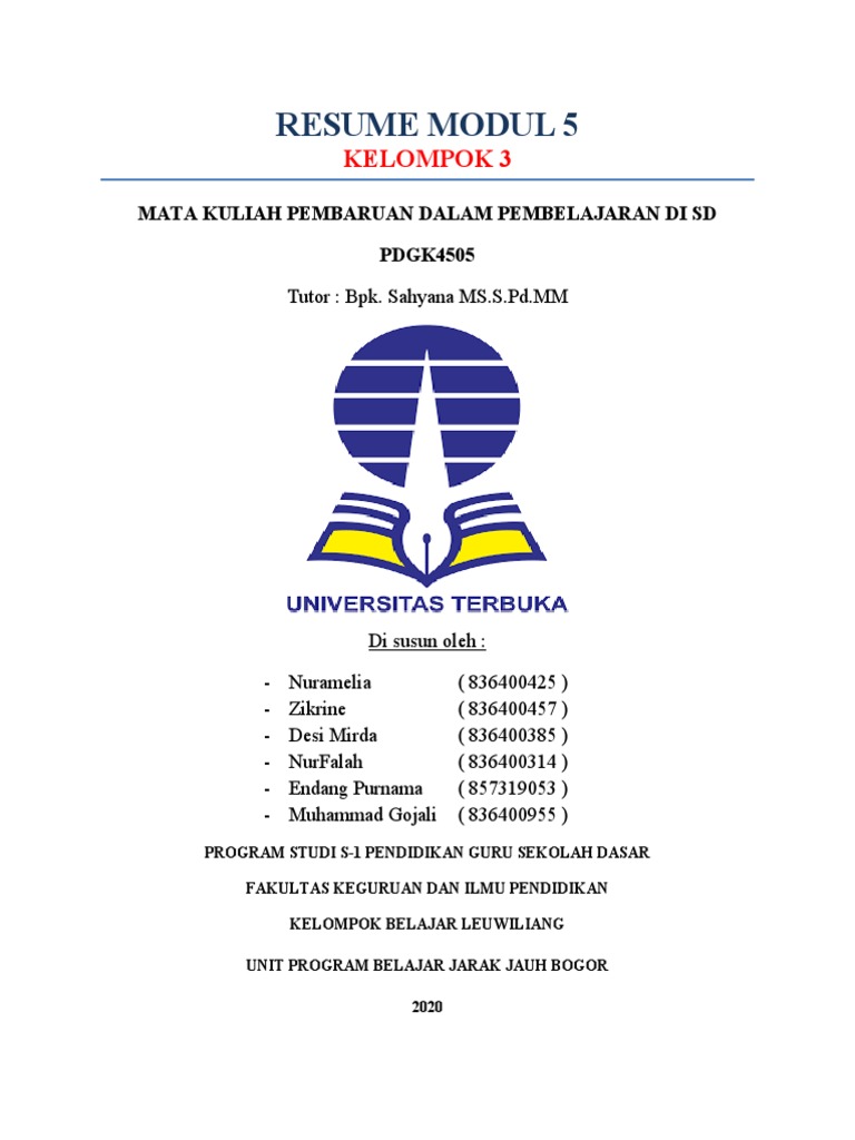 Resume Kel.3 Modul 8 Pdgk4505 | PDF