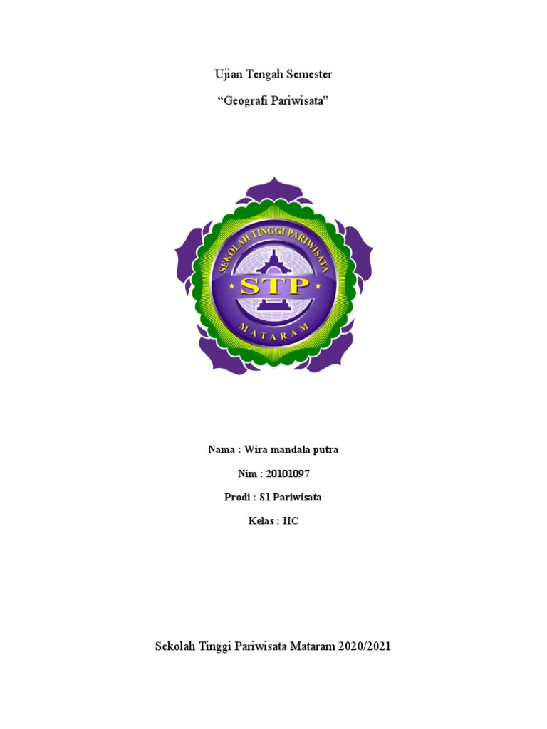 UTS Wira Mandala Putra Geografi Pariwisata | PDF | Ilmu Sosial | Perjalanan
