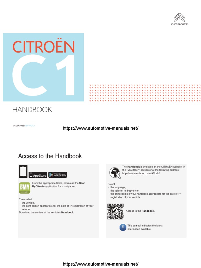 Citroen C1 Handbook | PDF | Transmission (Mechanics) | Headlamp
