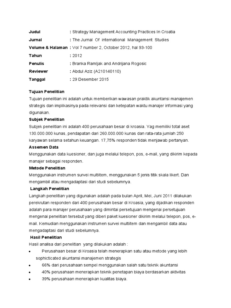 Contoh Jurnal Internasional | PDF