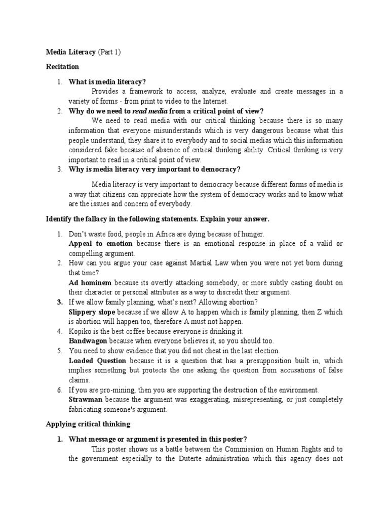 Media Literacy | PDF | Propaganda | Advertising