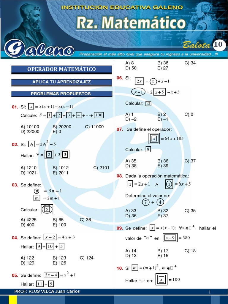 Operaciones Matem Ticas I | PDF | Enseñanza de matemática