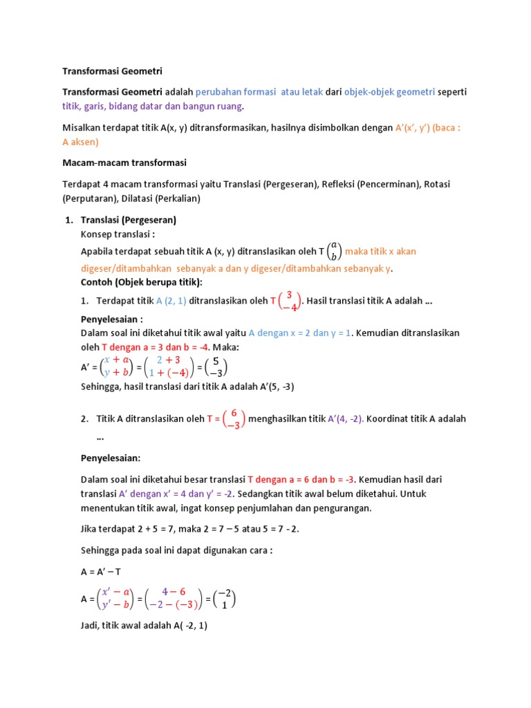 Modul Transformasi Geometri | PDF