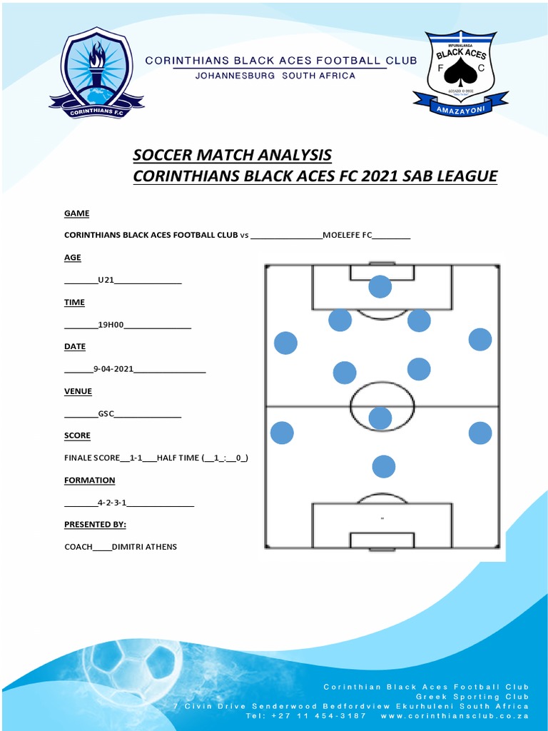 MATCH ANALYSIS REPORT Vs Molefe FC | PDF | Teams | Association Football