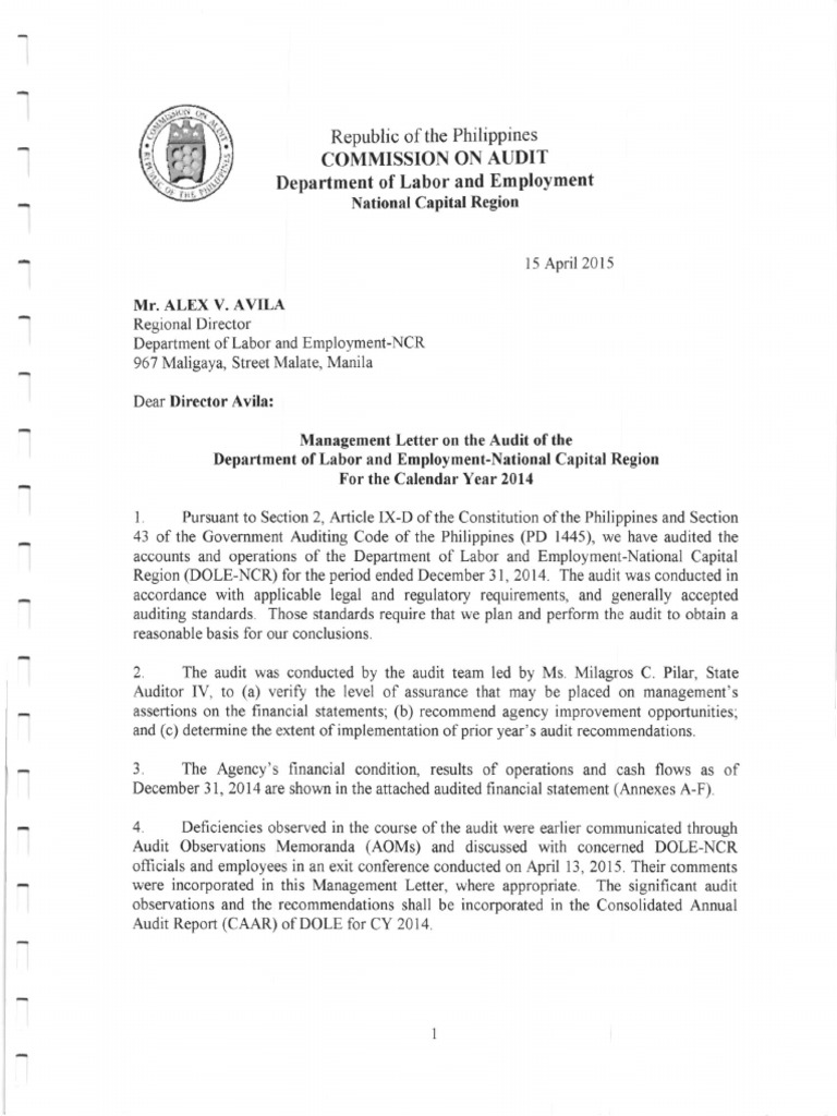 Coa Audit Report | PDF | Auditor's Report | Audit