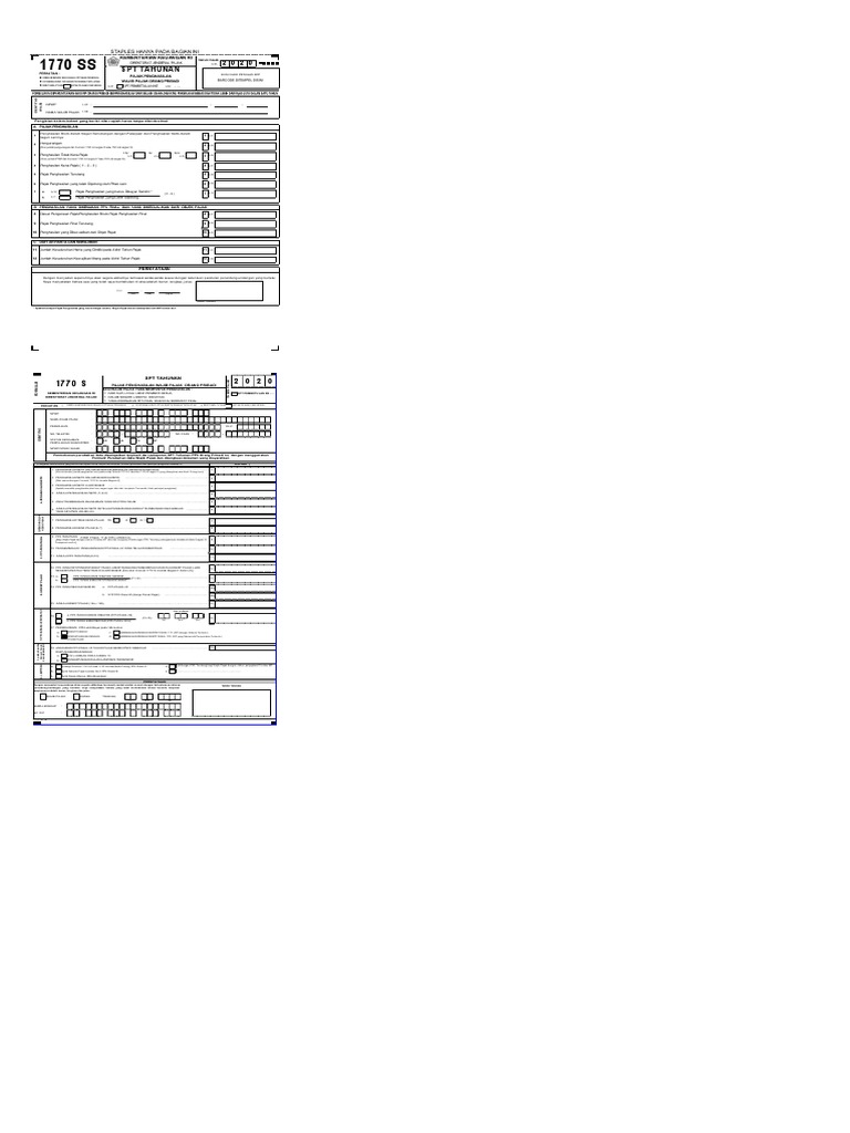 Formulir SPT 1770 SS 2020 | PDF