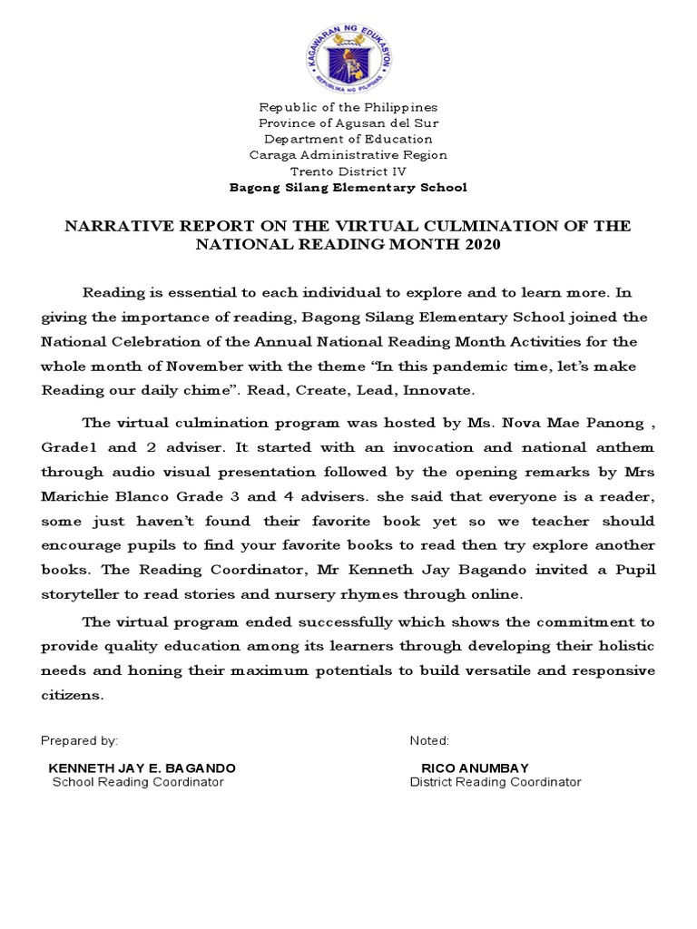 Narrative Report On Reading | PDF