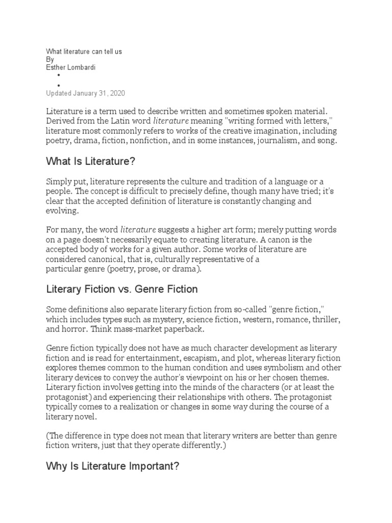 Importance of Literature in Society | PDF | Empathy | Genre