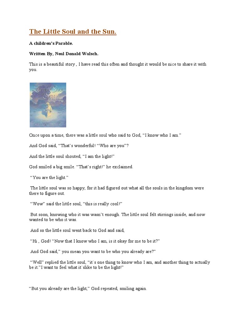 The Little Soul and the Sun Story | PDF | Forgiveness | Soul