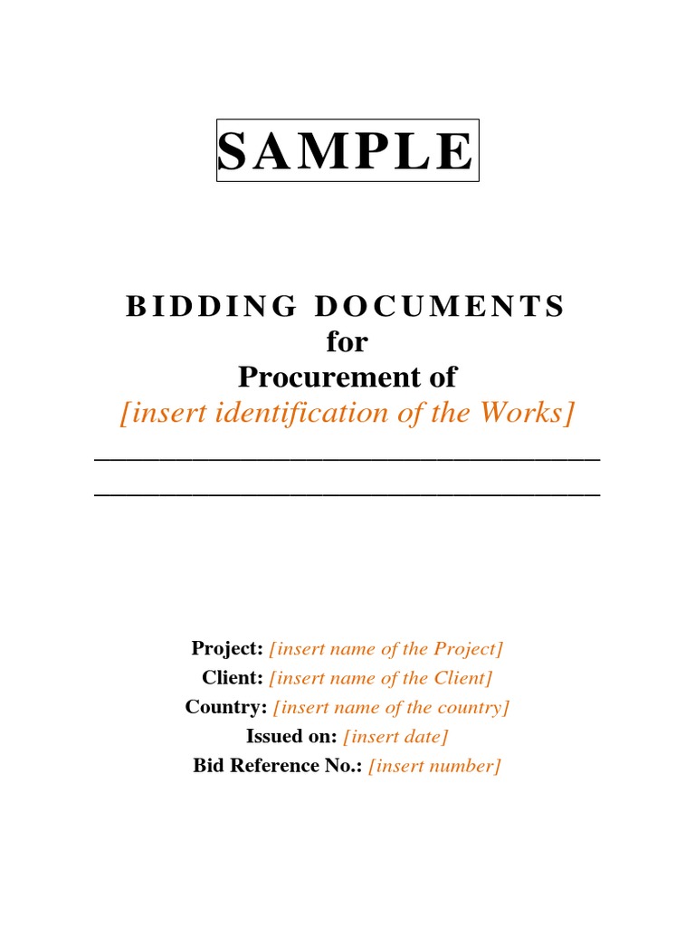 Sample: Bidding Documents For Procurement of | PDF | Guarantee ...