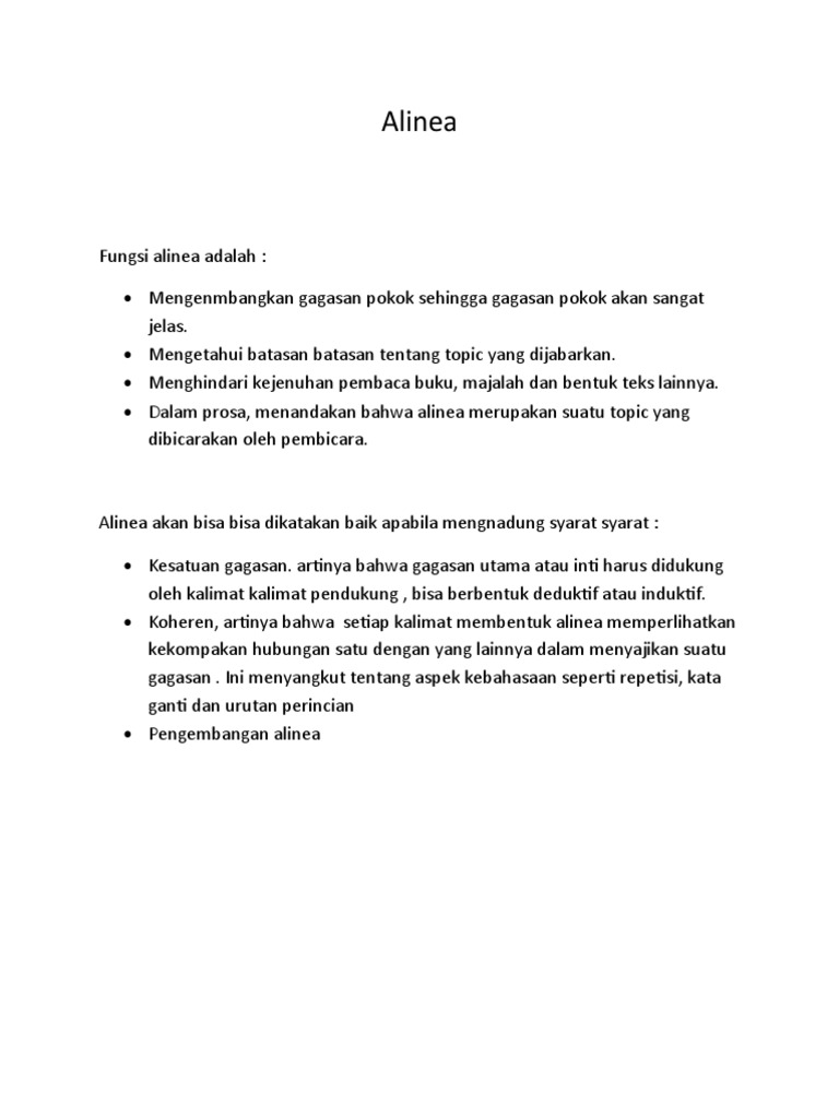 Definisi Dan Contoh Alinea | PDF