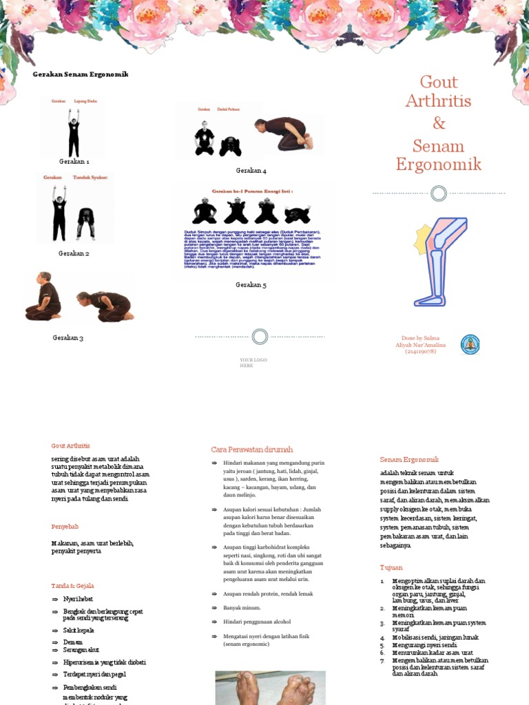 Leaflet Gout & Senam Ergonomik | PDF