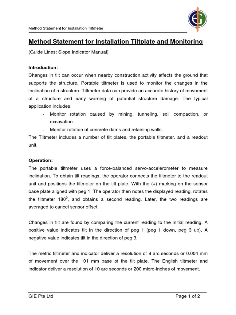 MS For Installation of TM | PDF | Tools | Metrology