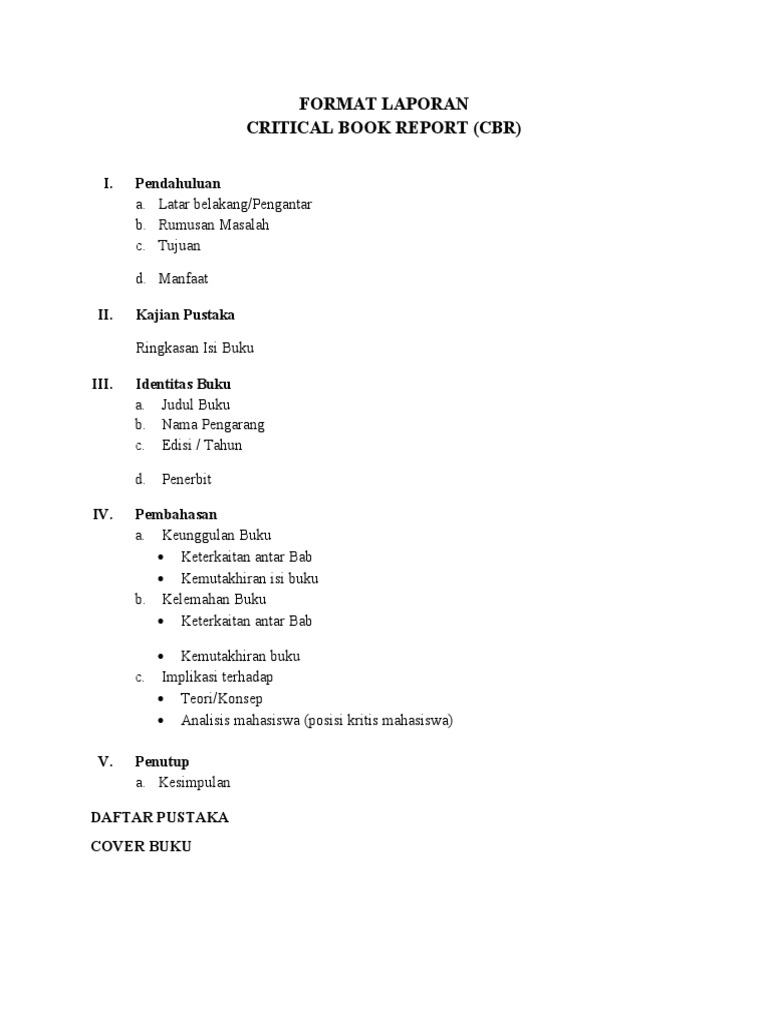 Format Laporan Tugas Book Report | PDF