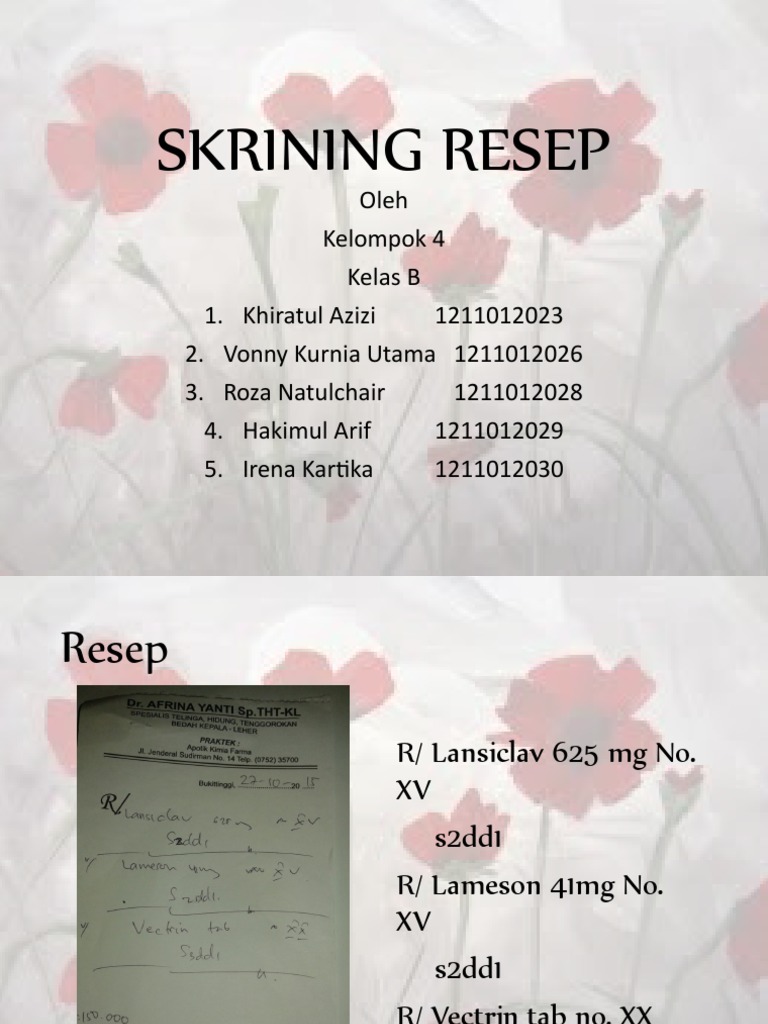 Skrining Resep Obat Vectrin dan Lansiclav | PDF | Pengembangan Diri ...