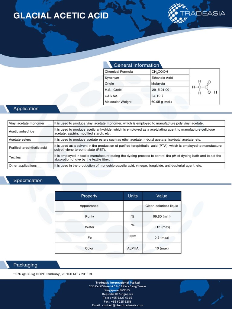 Tds Gaa - India - BP Malaysia | PDF | Acetic Acid | Functional Group