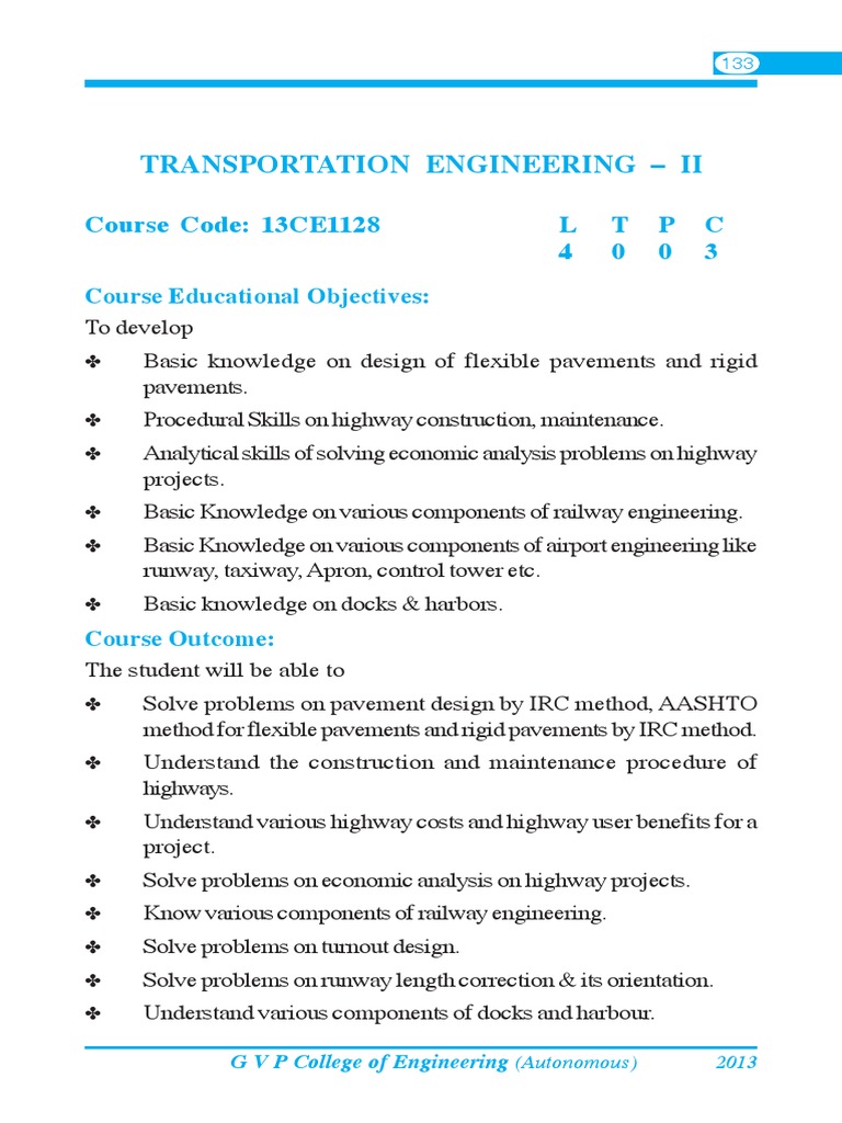 Transportation Engineering-II | PDF | Track (Rail Transport) | Road Surface