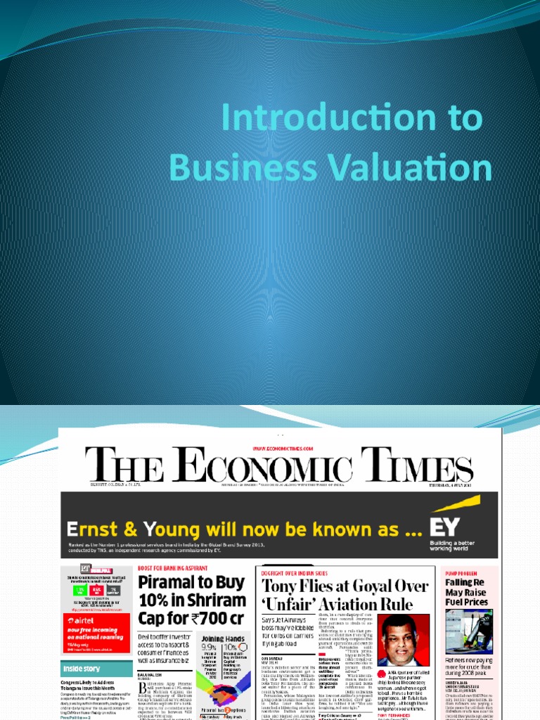 Introduction To Business Valuation | PDF | Business Valuation ...