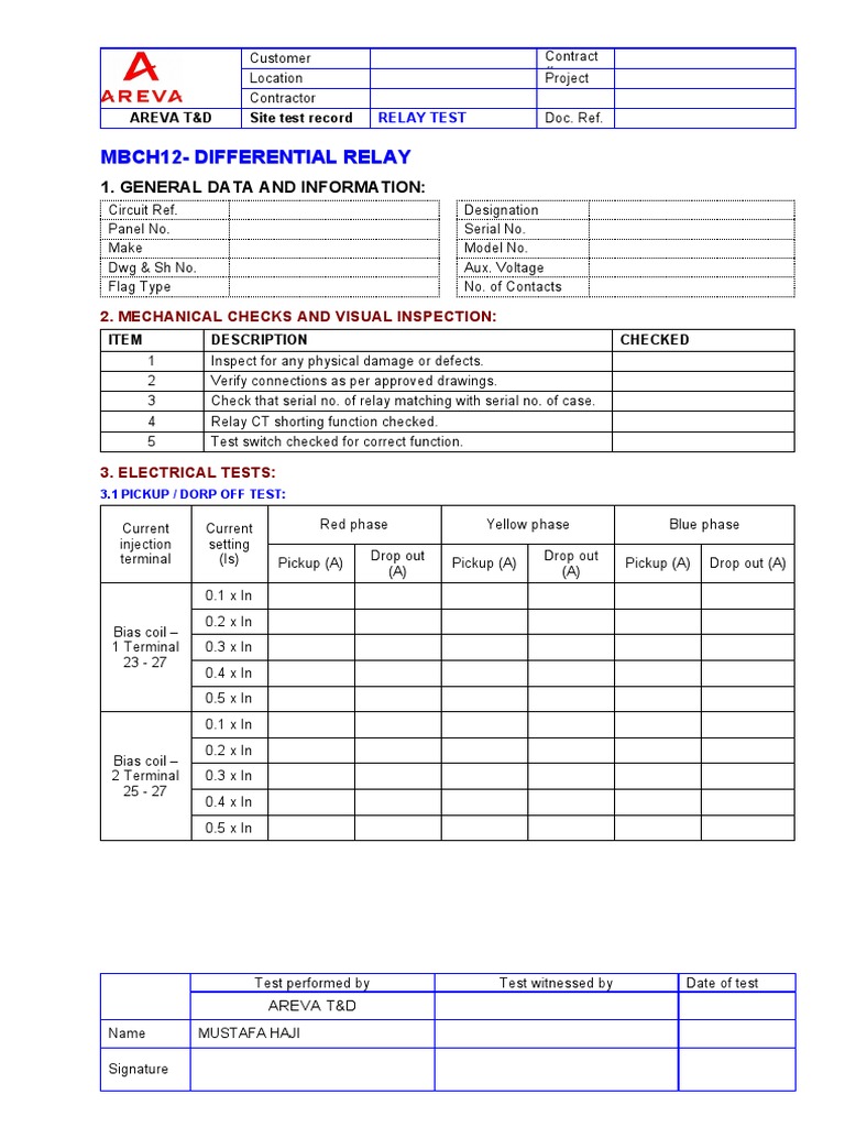 Mbch12-Differential Relay | PDF | Relay | Force