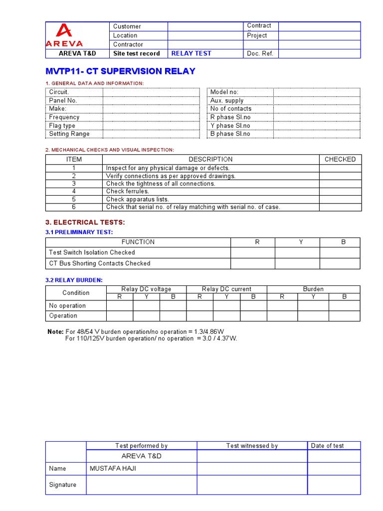 Mvtp11-Ct Supervision Relay | PDF | Relay | Electronic Engineering
