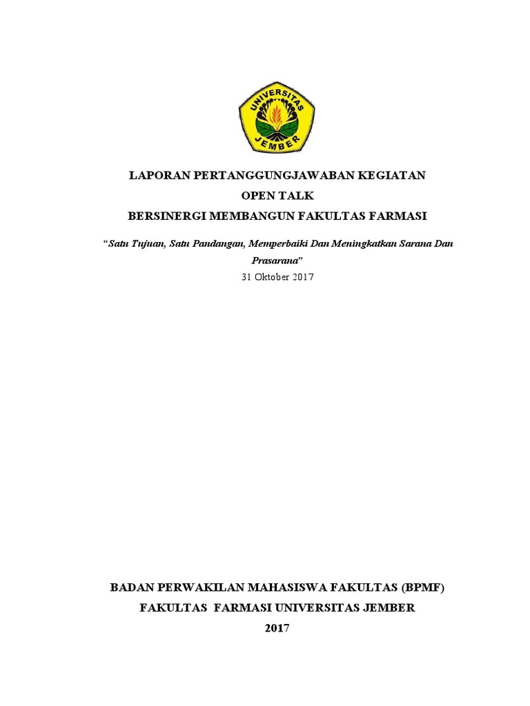 Contoh LPJ Kegiatan | PDF